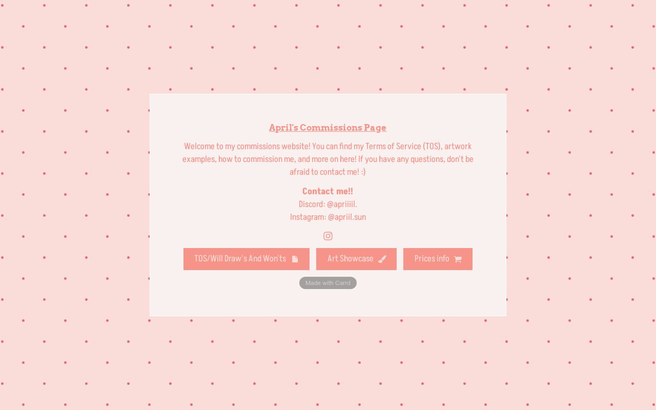 April's Commissions Page